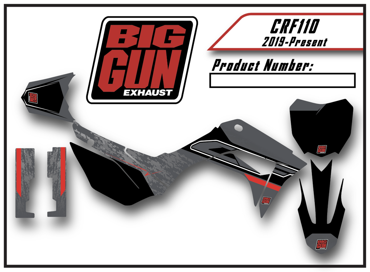 Graphics Kit - Honda CRF 110 (2019-2022) – biggunexhaust
